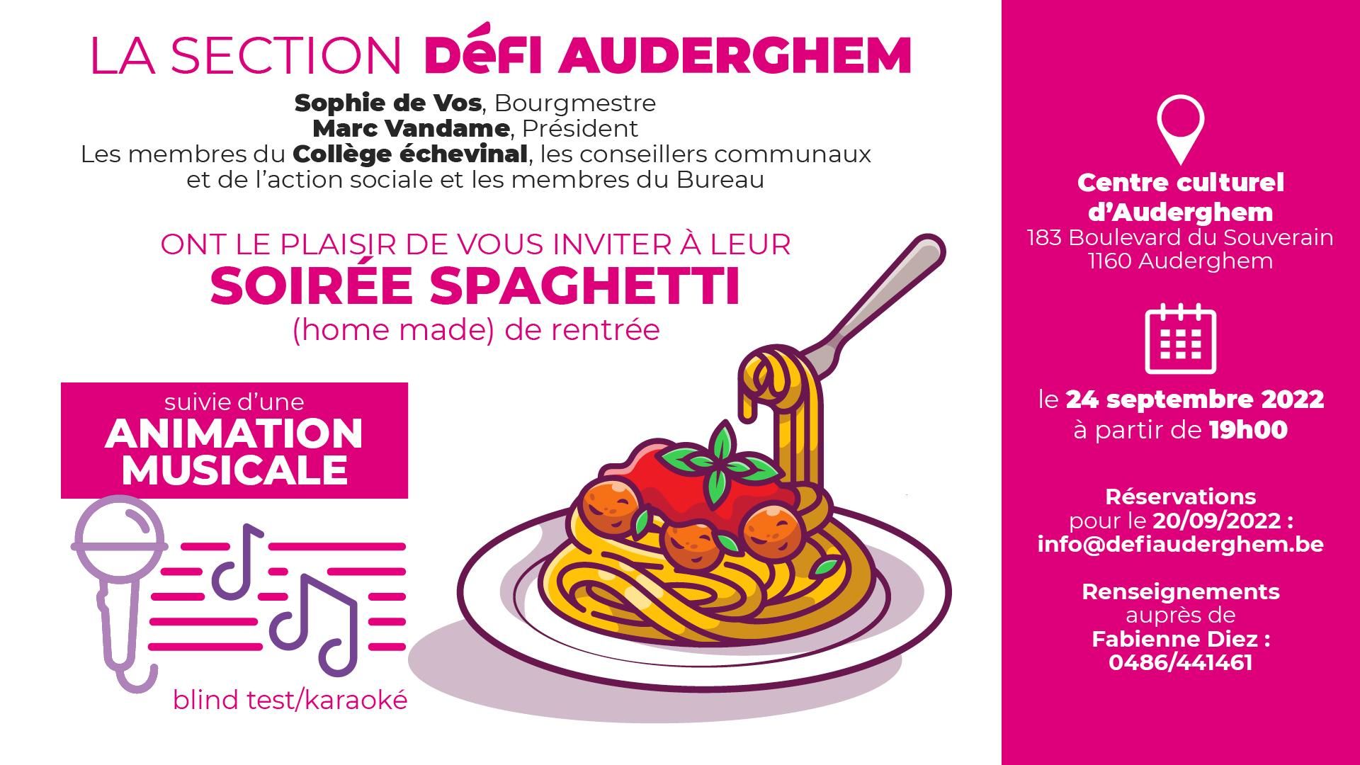 Souper spaghetti d'Auderghem - DéFI